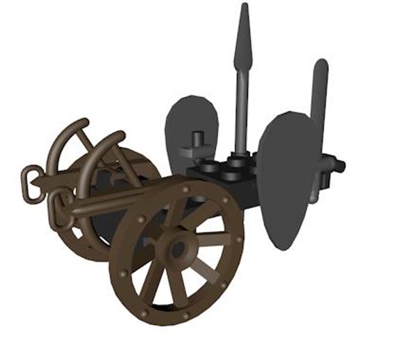 c4d lego medieval crossbow cart