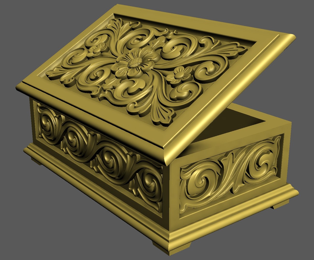 Carved Casket 3D Model - TurboSquid 1562157