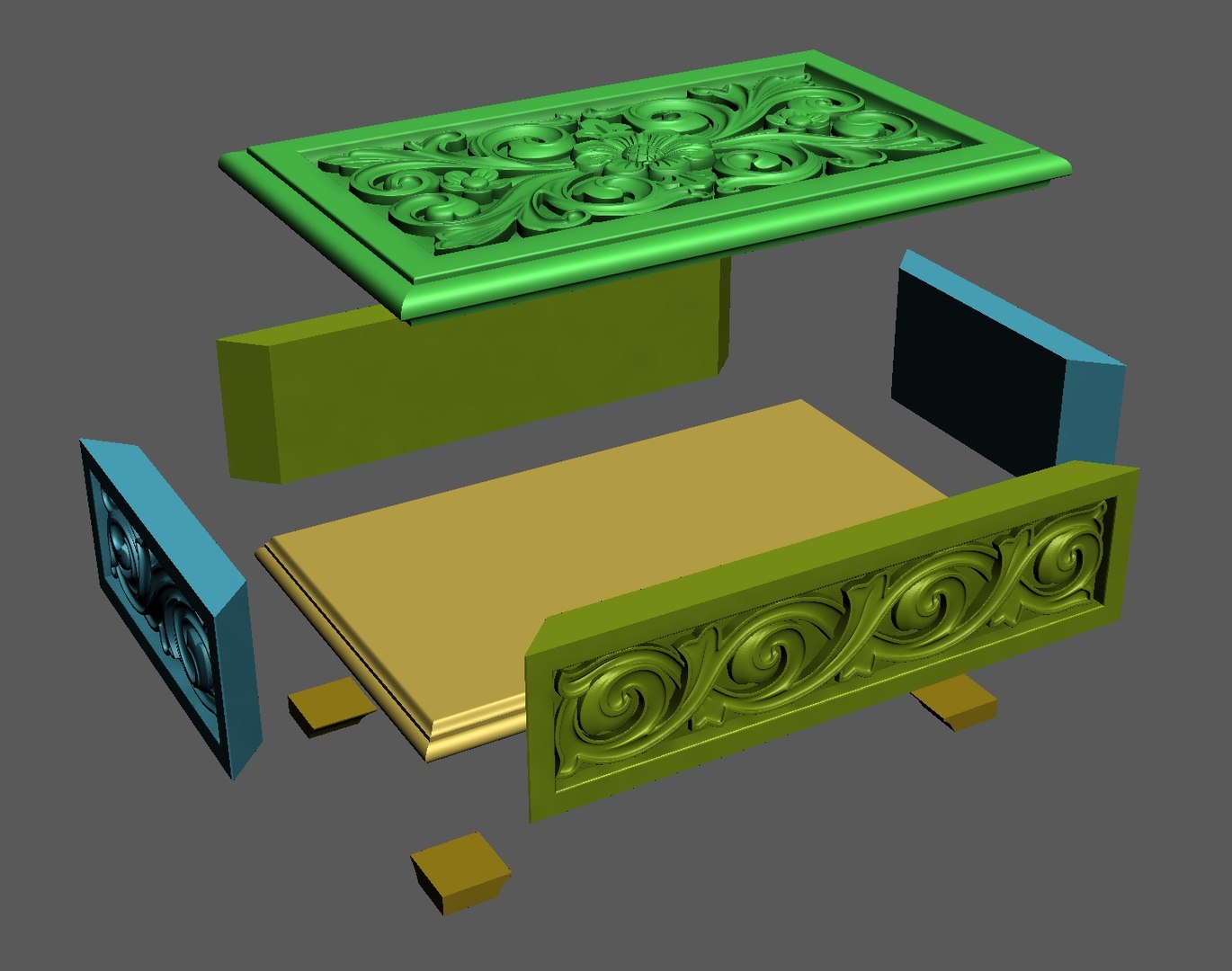Carved Casket 3D Model - TurboSquid 1562157