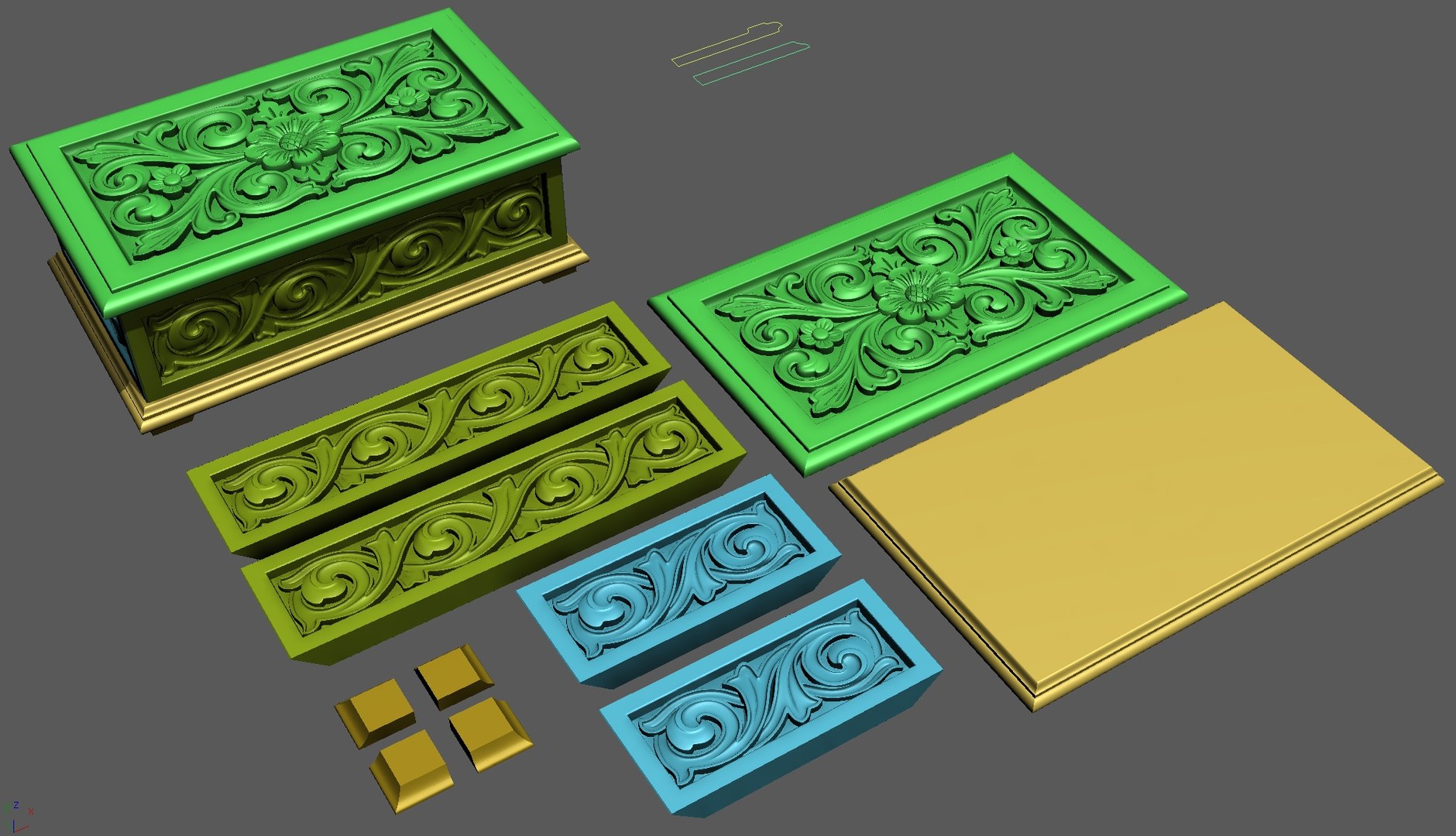 Carved Casket 3D Model - TurboSquid 1562157