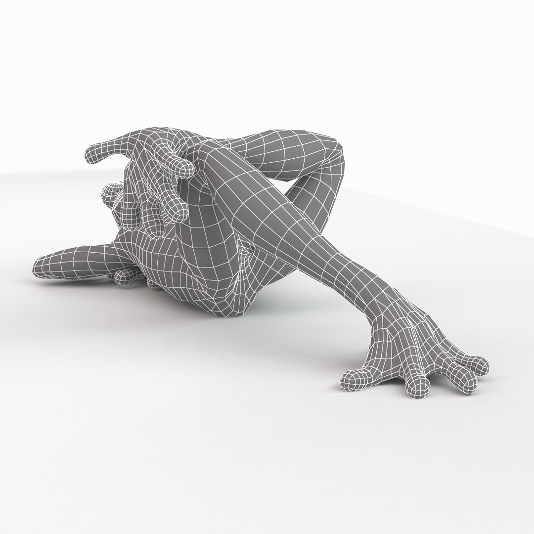 3d Frog 3 Statuette Model