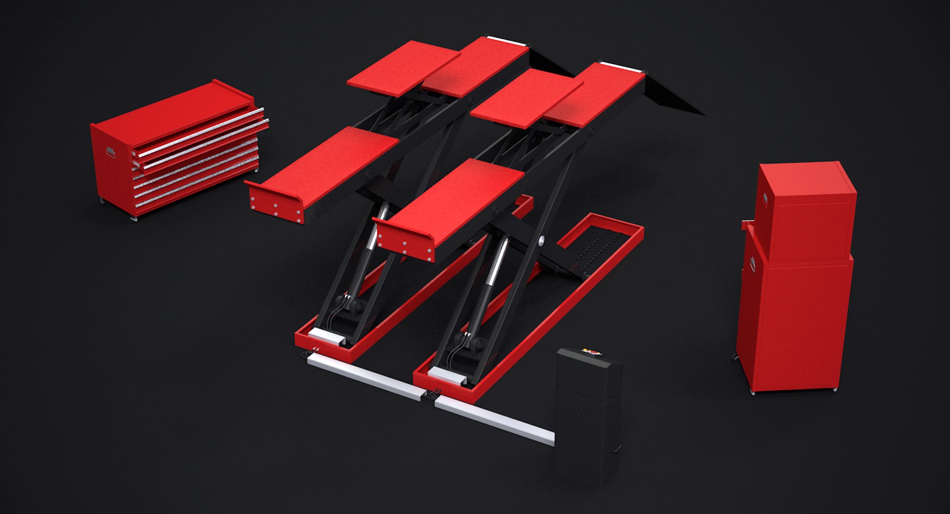 3D Scissor Automotive Lift Model - TurboSquid 1407137