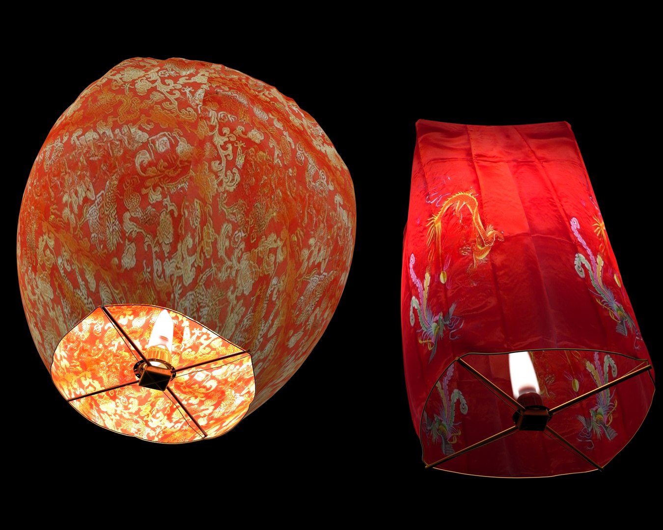 3D Chinese Sky Lantern Model - TurboSquid 2233671