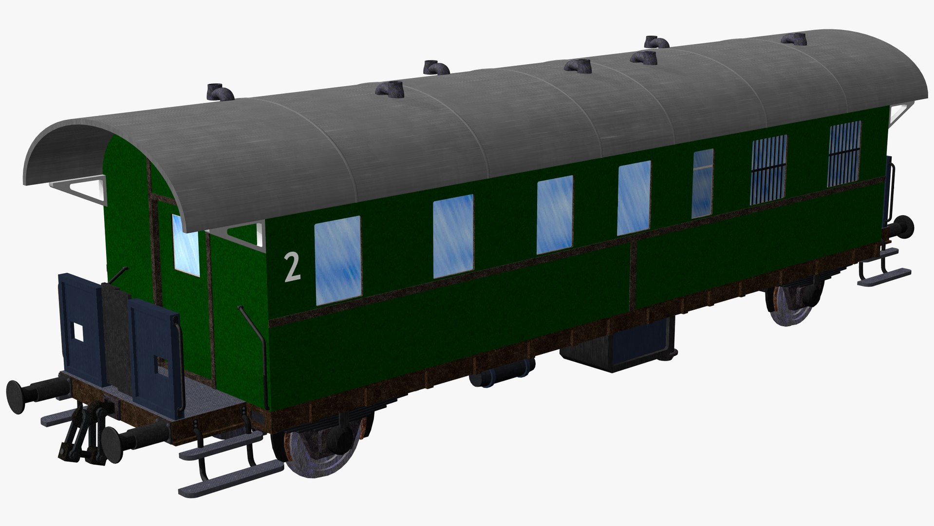 German Rail Passenger- Baggage- And Mail Wagons -donnerbuechse- 3D ...