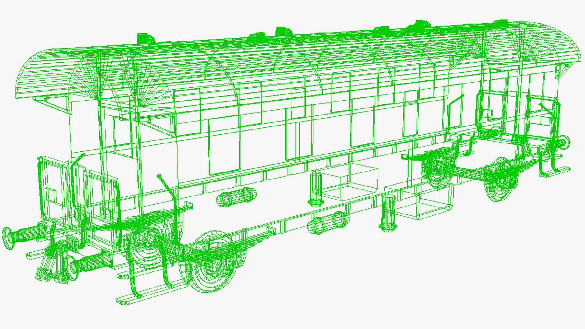 German Rail Passenger- Baggage- And Mail Wagons -donnerbuechse- 3D ...