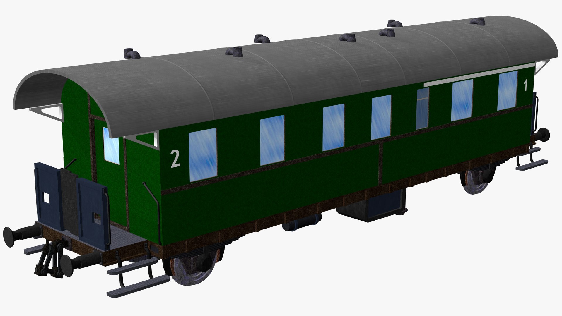 German Rail Passenger- Baggage- And Mail Wagons -donnerbuechse- 3D ...