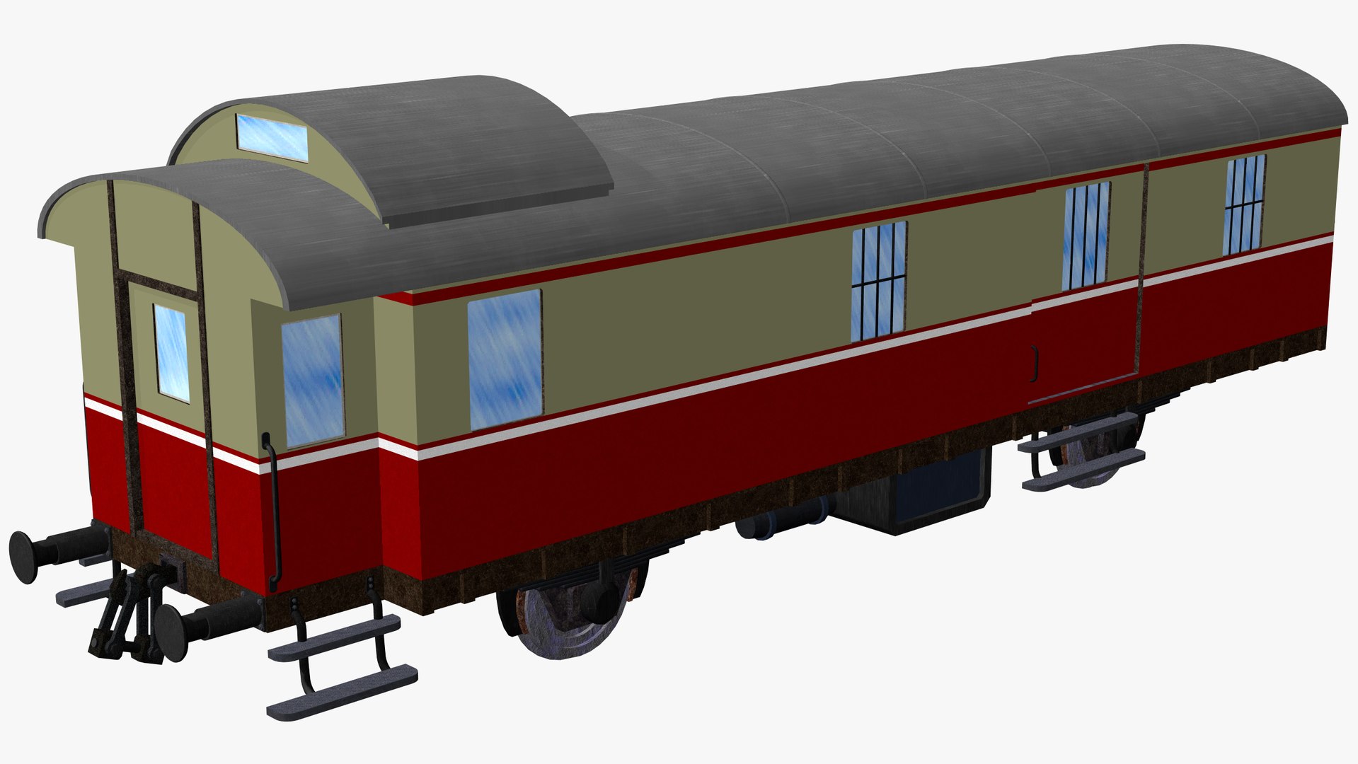 German Rail Passenger- Baggage- And Mail Wagons -donnerbuechse- 3D ...