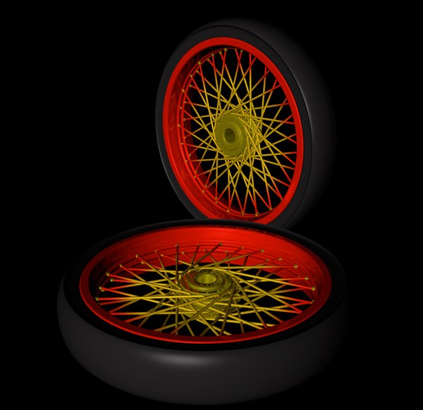 3d spoke motorcycle model