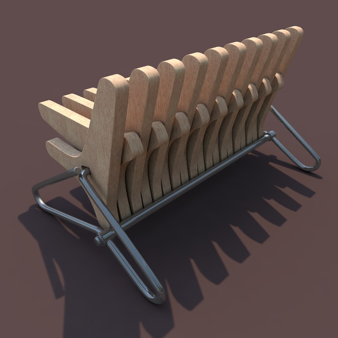 3d Model Bench Style Hi-tech