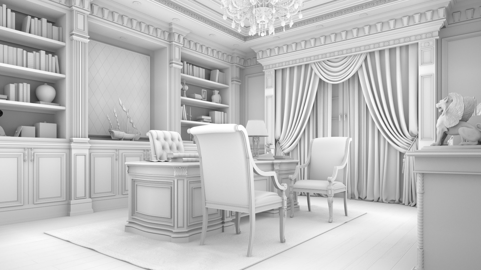 3D Classic Office - TurboSquid 1549363