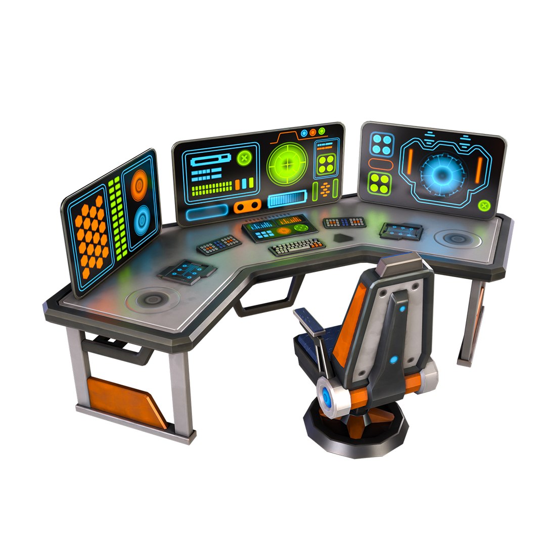 SCI-FI PC Desk 3D Model - TurboSquid 2231992