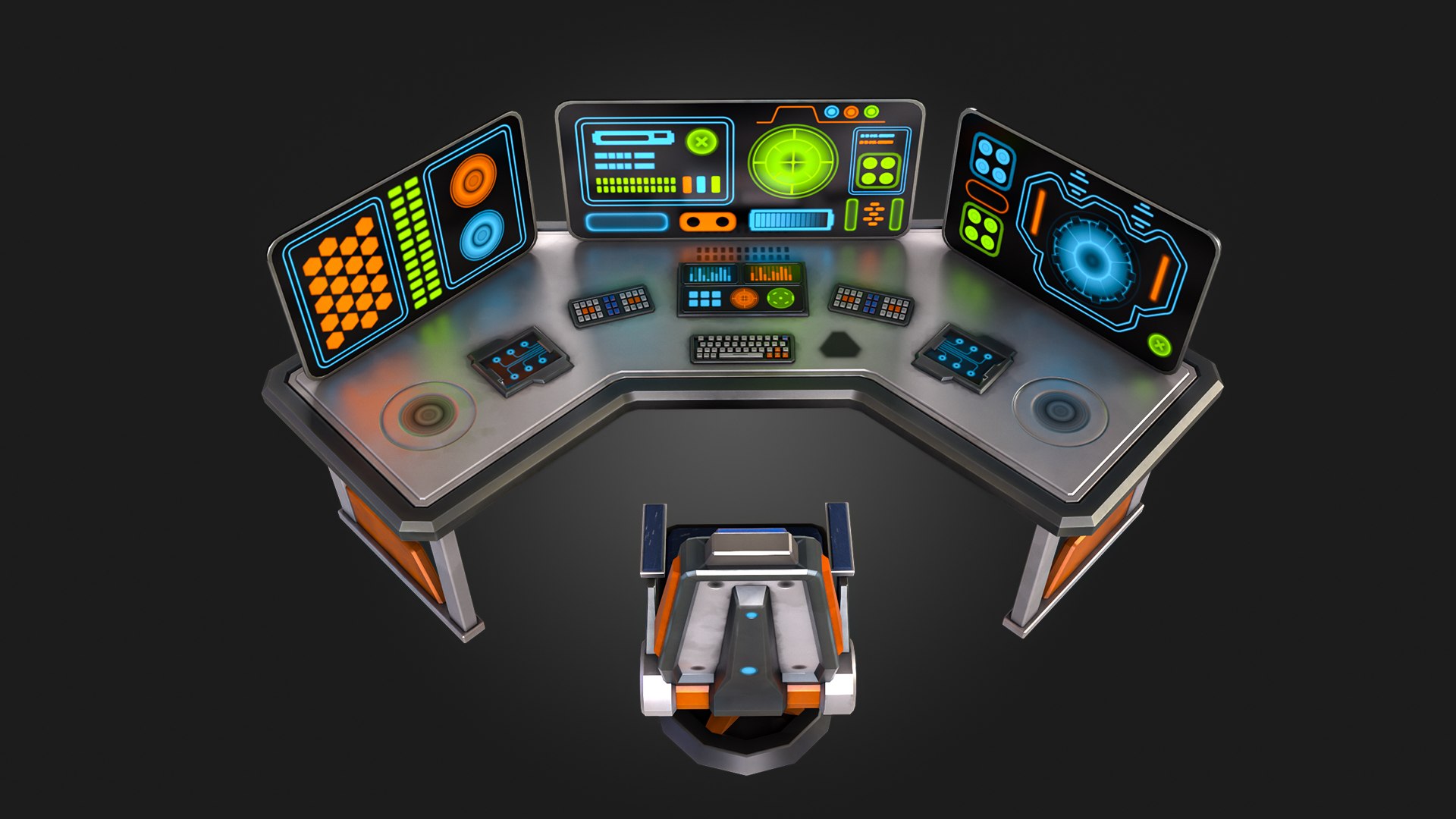 SCI-FI PC Desk 3D Model - TurboSquid 2231992