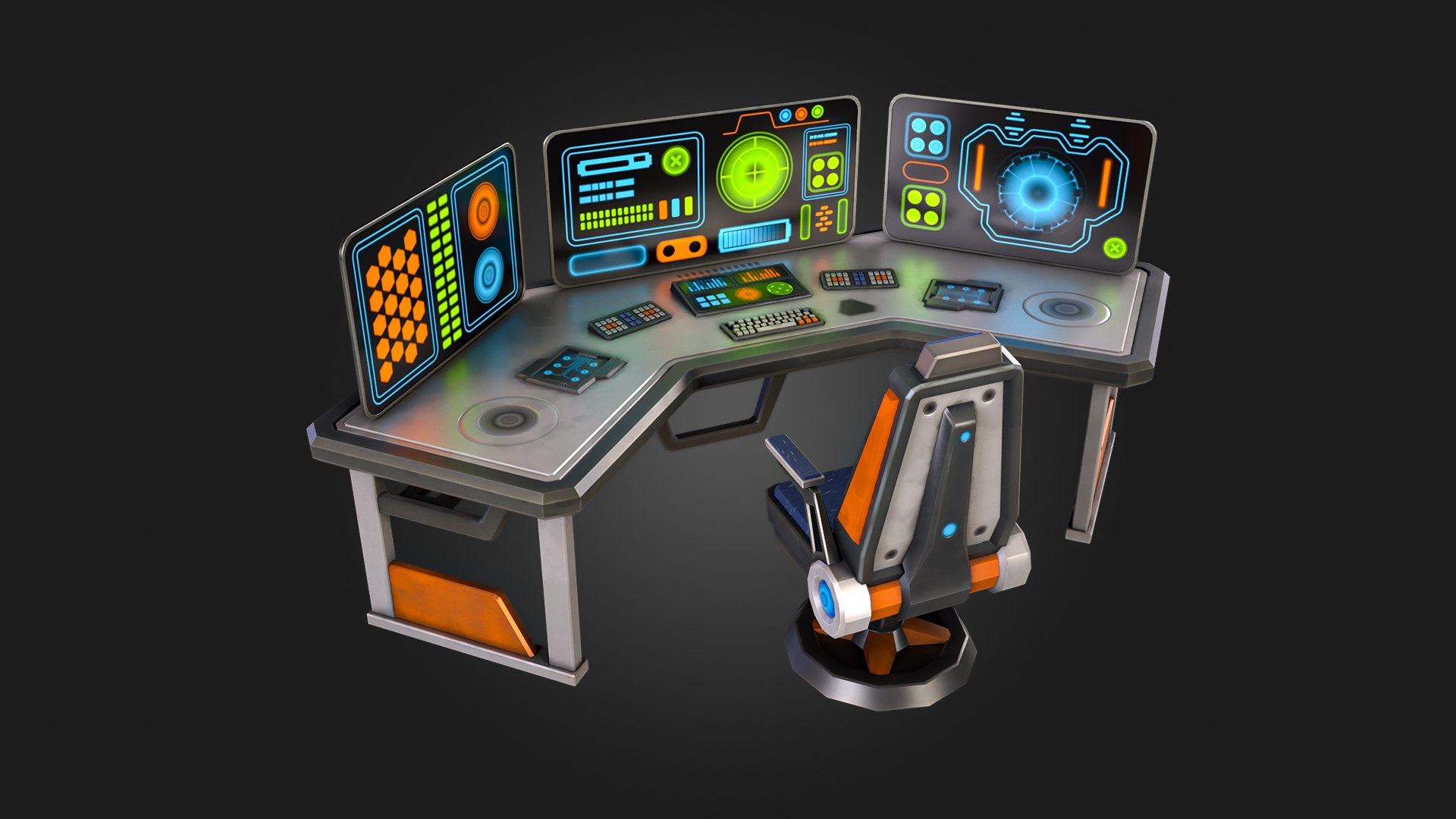 SCI-FI PC Desk 3D Model - TurboSquid 2231992
