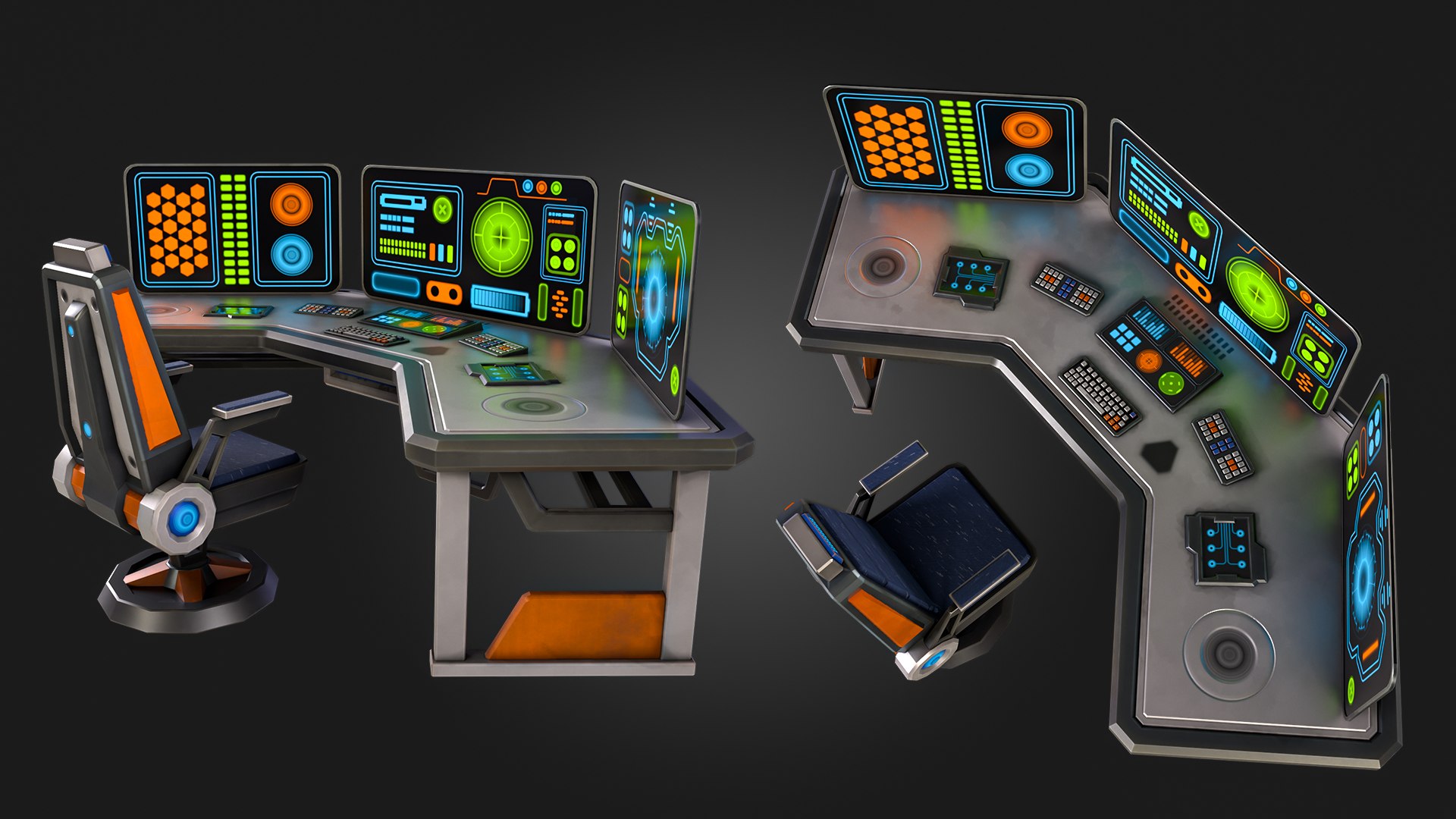 SCI-FI PC Desk 3D Model - TurboSquid 2231992