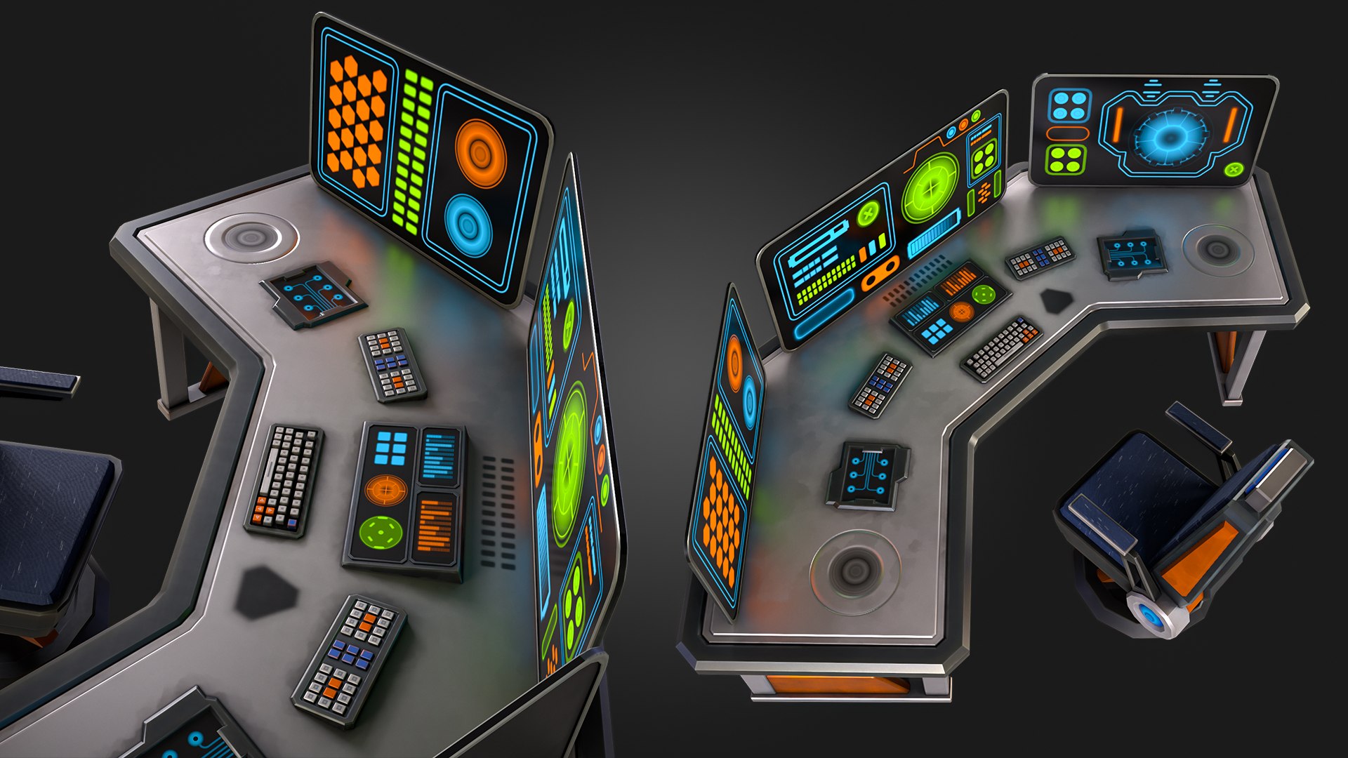 SCI-FI PC Desk 3D Model - TurboSquid 2231992