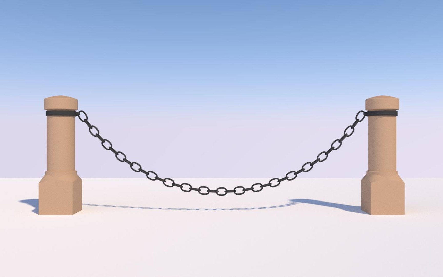 Pillars Chains Monuments Street Elements 3D - TurboSquid 1159638