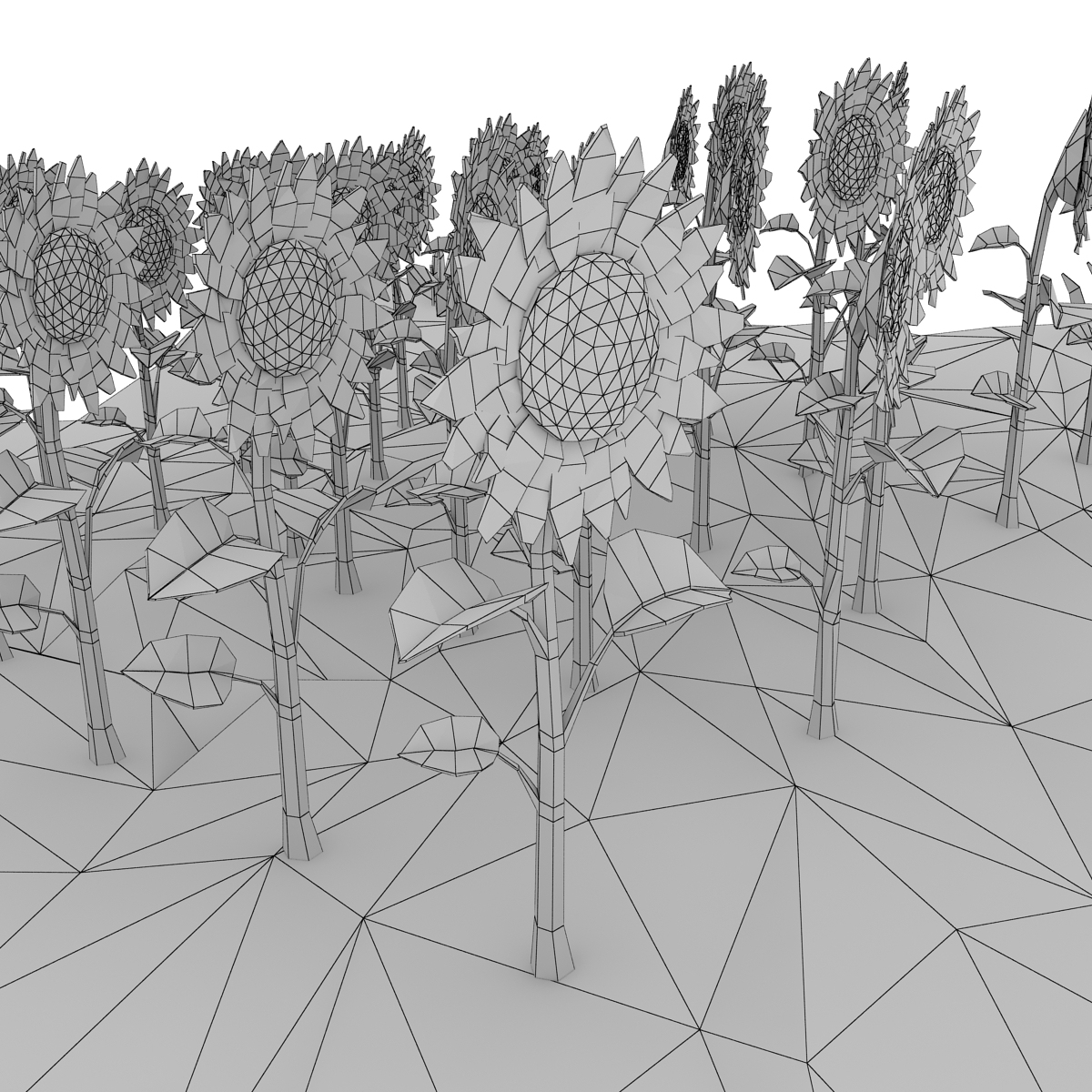 3d sunflower cartoon sun model