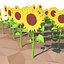 3d sunflower cartoon sun model