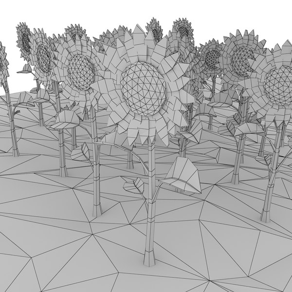 3d sunflower cartoon sun model