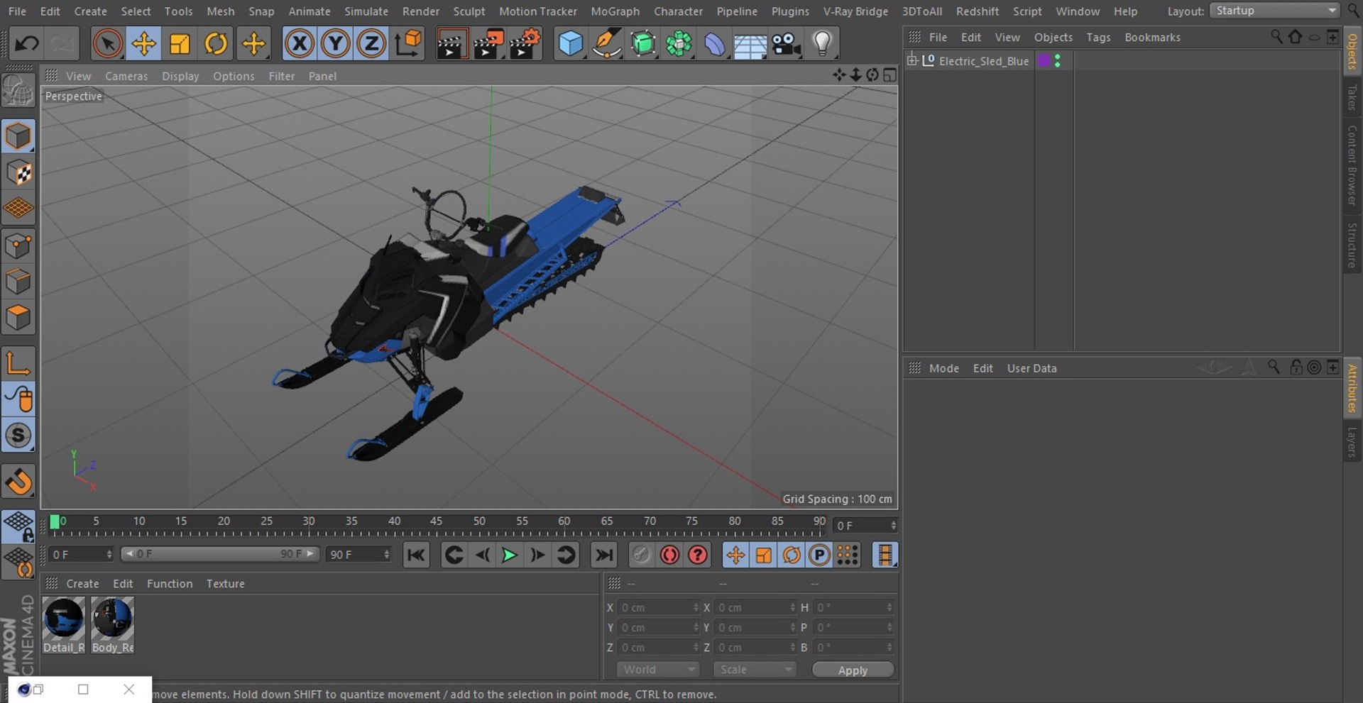 3D Electric Sled Blue - TurboSquid 2054531
