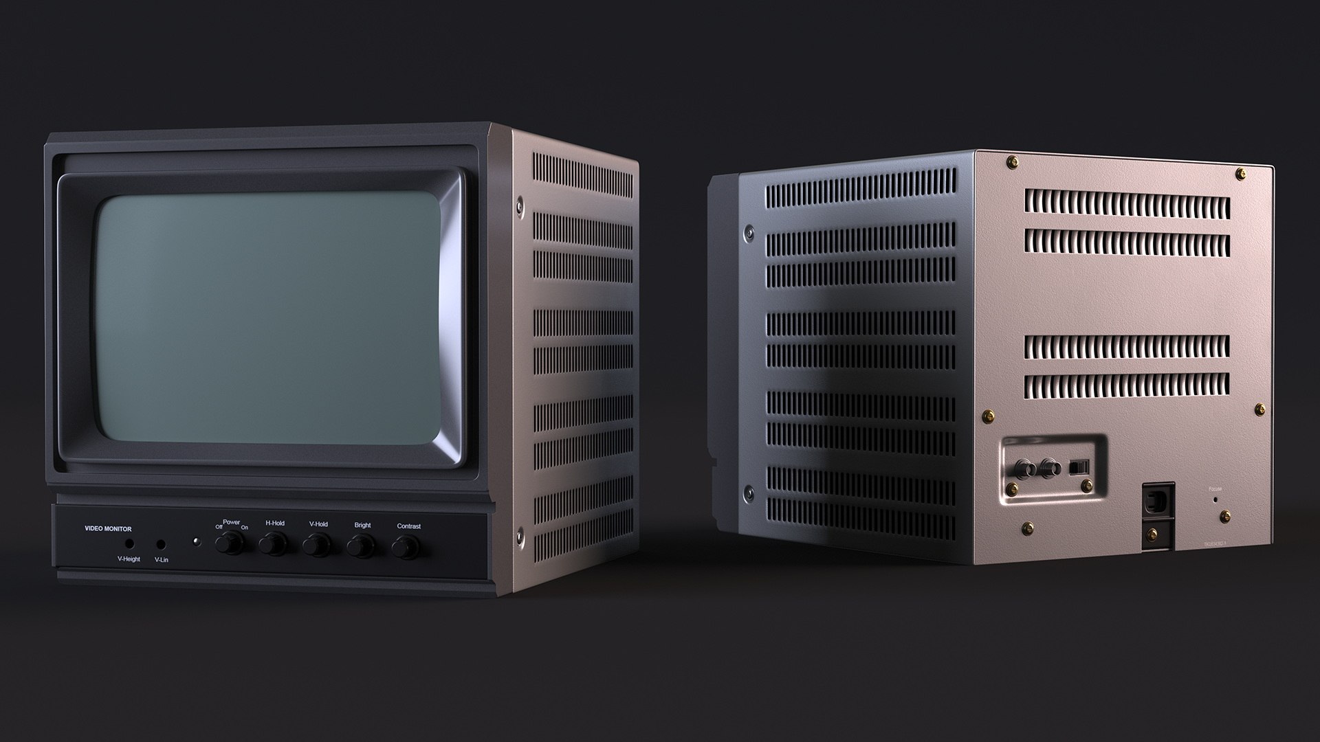 3D Vintage Black And White Video Monitor model - TurboSquid 2065637