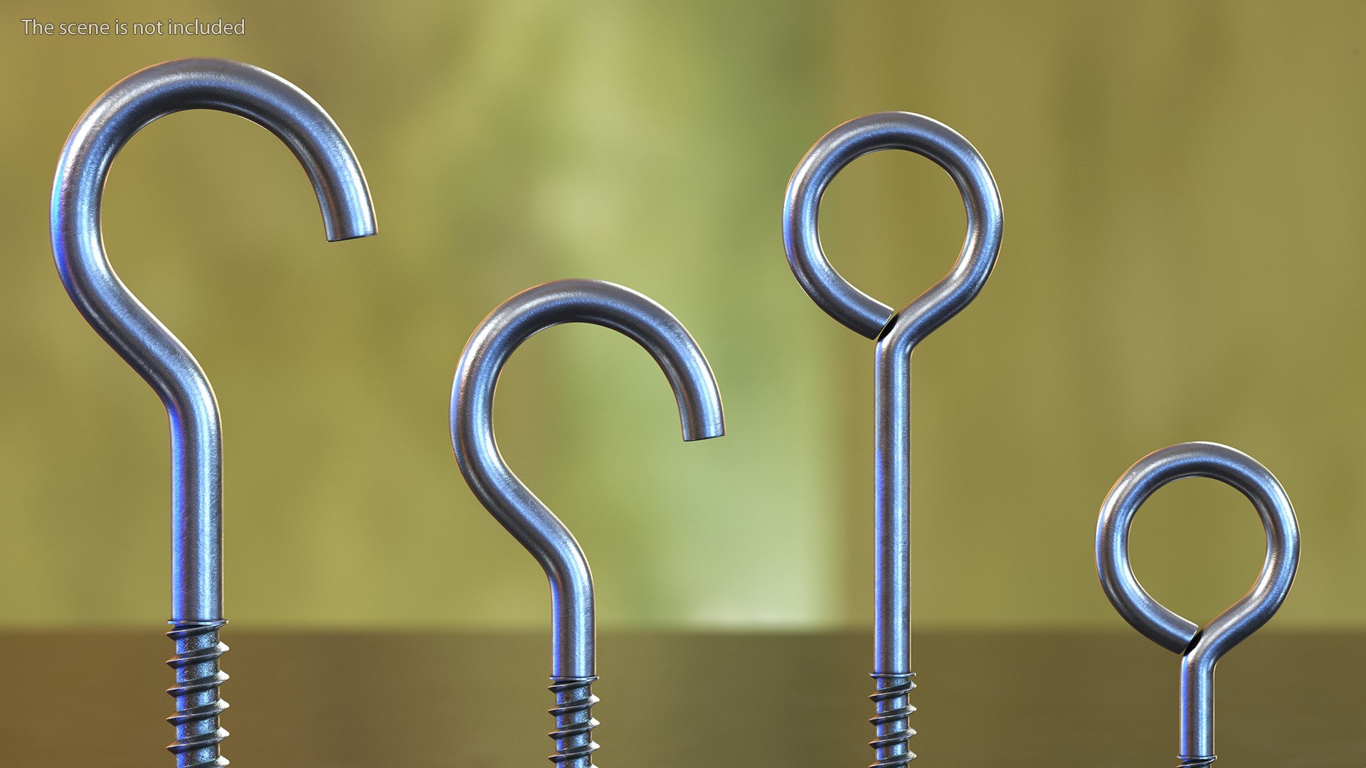 Drapery Screw Eyes Set Silver 3D Model - TurboSquid 2217932