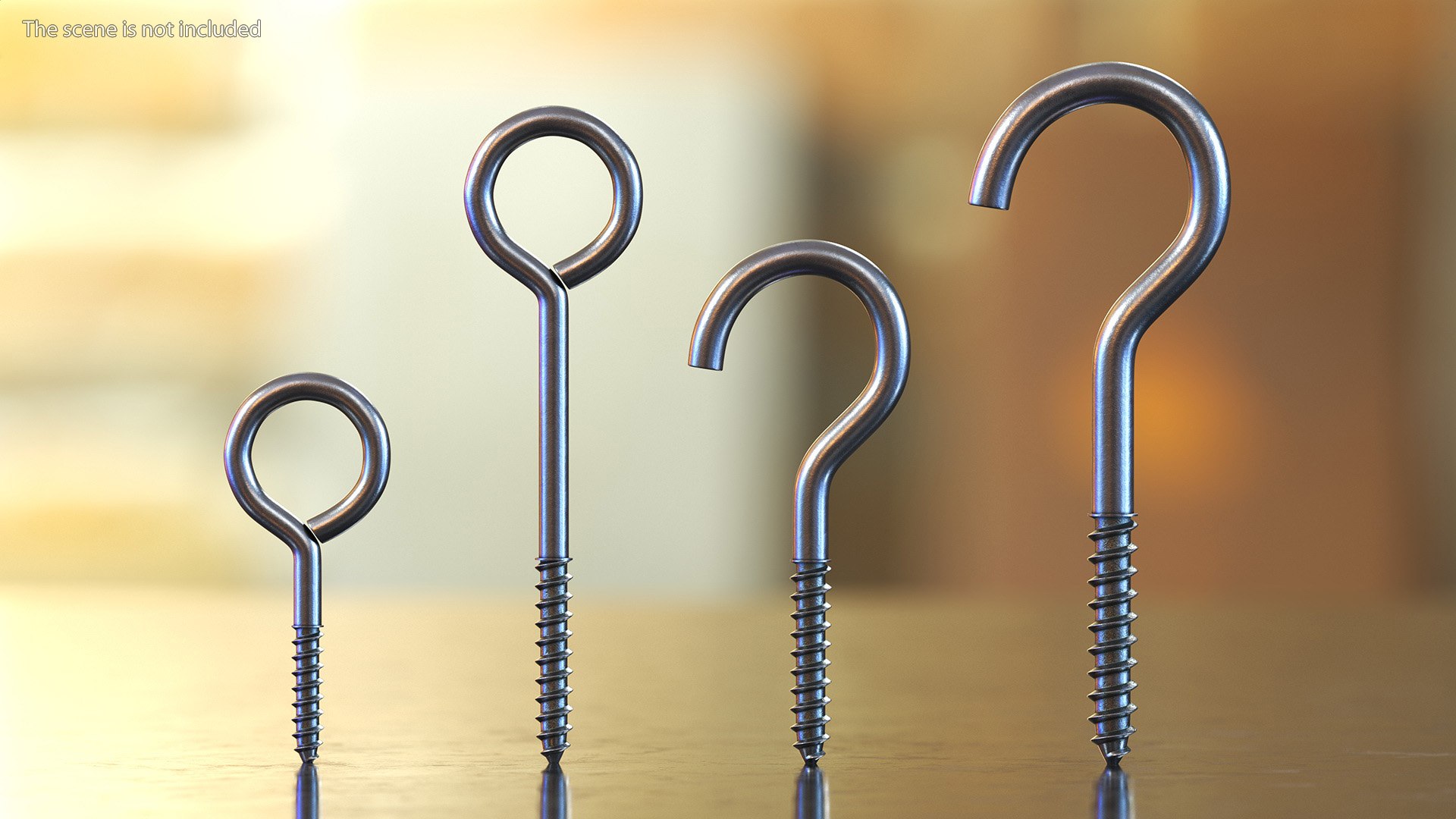 Drapery Screw Eyes Set Silver 3D Model - TurboSquid 2217932