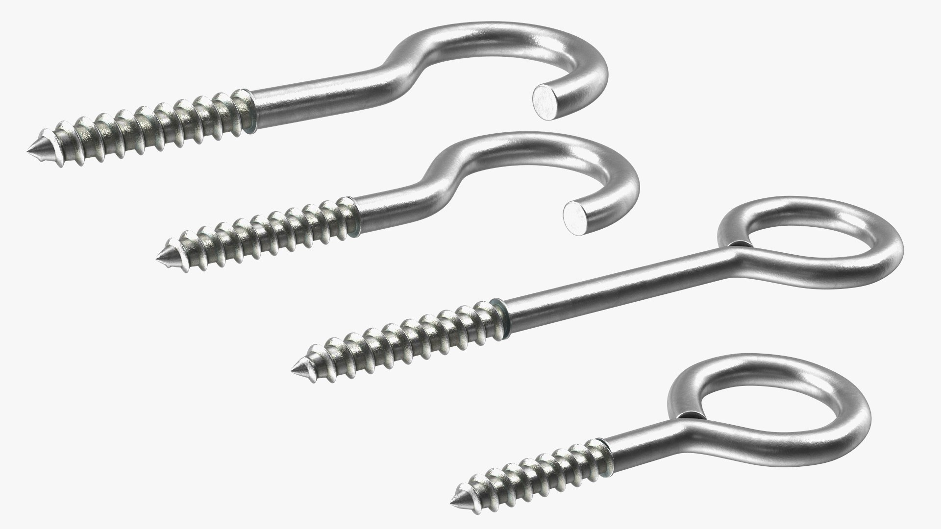 Drapery Screw Eyes Set Silver 3D Model - TurboSquid 2217932