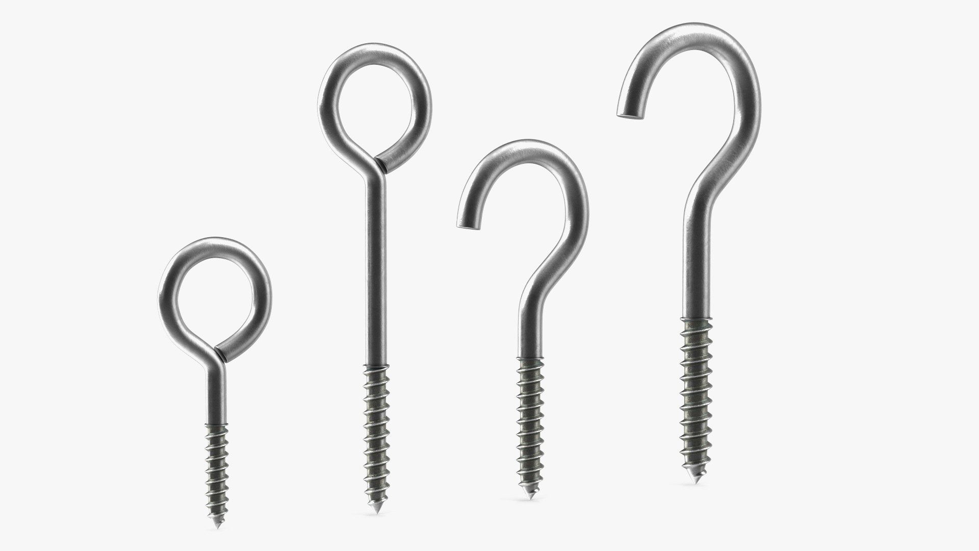 Drapery Screw Eyes Set Silver 3D Model - TurboSquid 2217932
