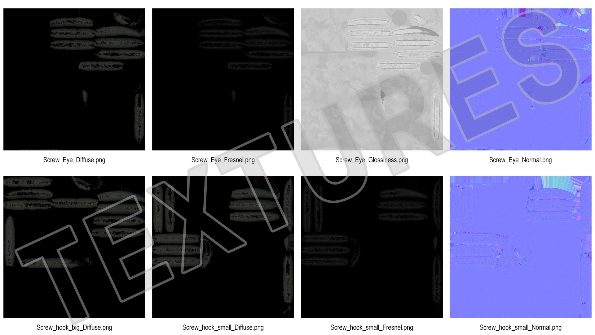 Drapery Screw Eyes Set Silver 3D Model - TurboSquid 2217932