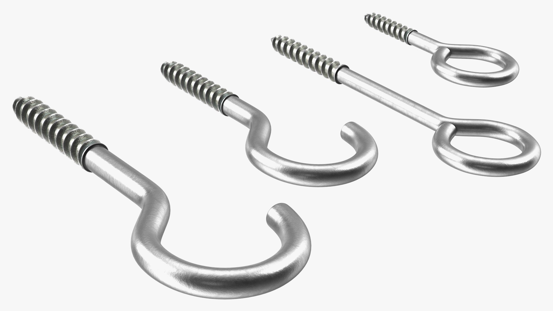 Drapery Screw Eyes Set Silver 3D Model - TurboSquid 2217932