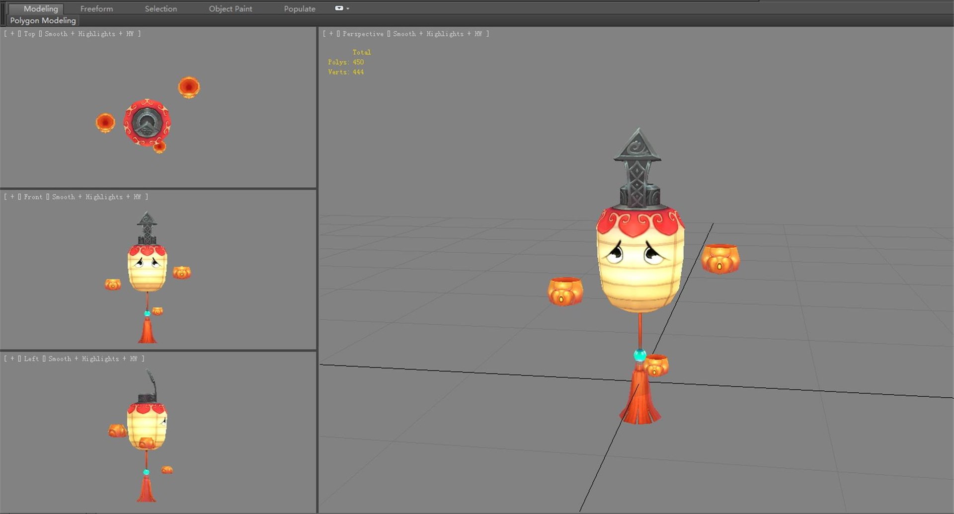 3D Model Cartoon Lantern Character - TurboSquid 2268534