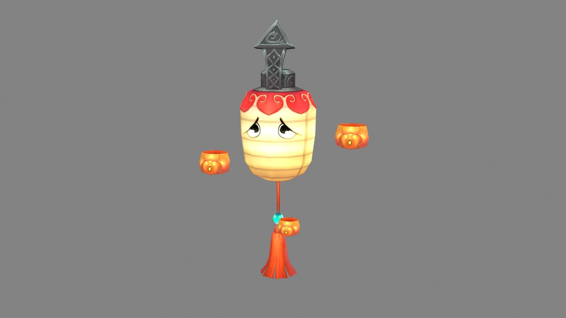 3D Model Cartoon Lantern Character - TurboSquid 2268534