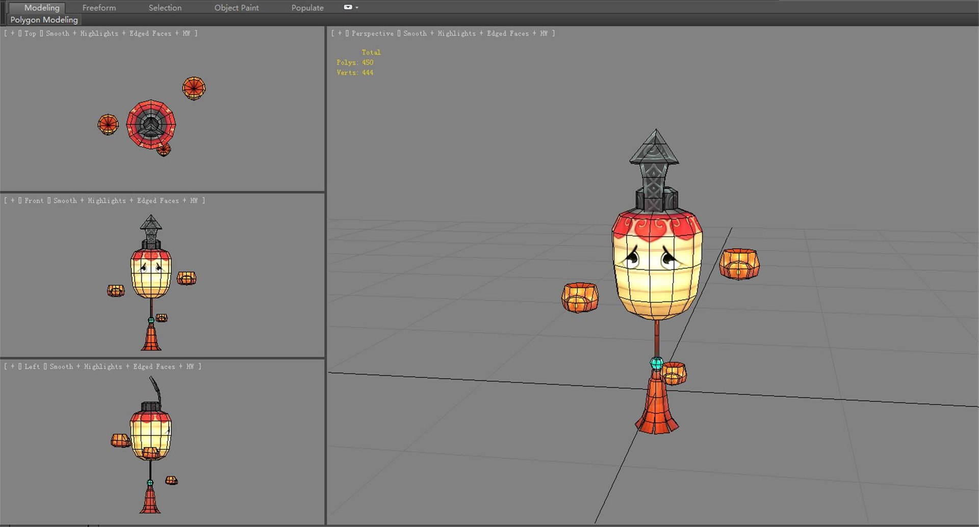 3D Model Cartoon Lantern Character - TurboSquid 2268534