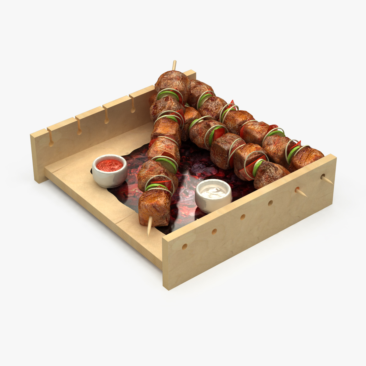 3d model grilled meat