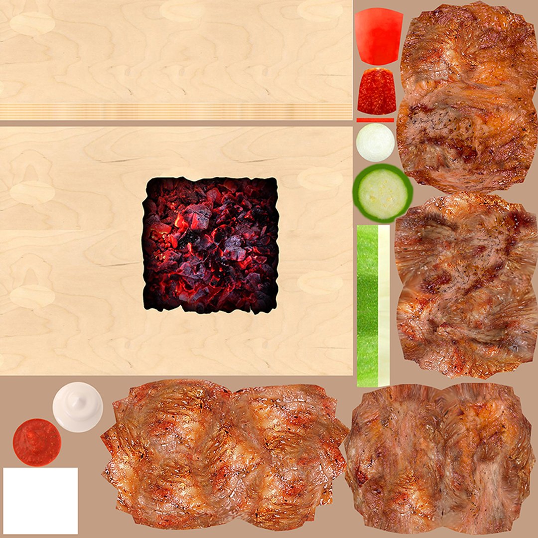 3d Model Grilled Meat