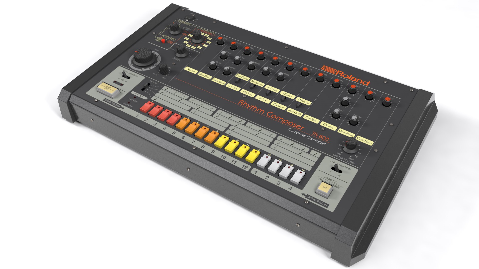 Classic Roland Tr-808 3D Model - TurboSquid 1464013