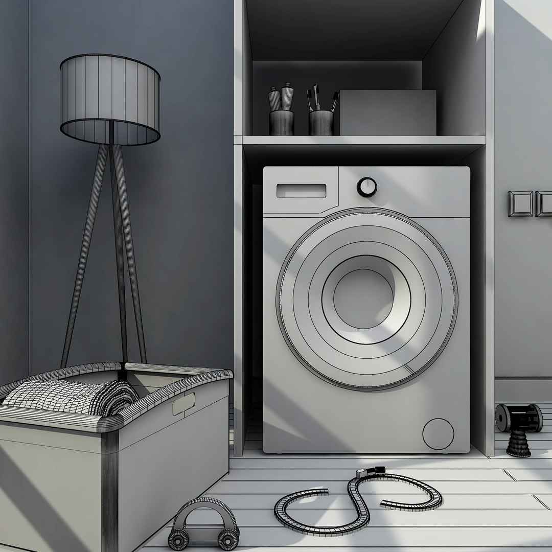 3D Washing Laundry Basket Room Model - TurboSquid 1434742