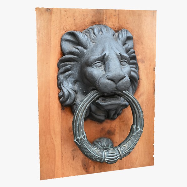 modelo 3d Aldaba de puerta con máscara de león - TurboSquid 2271521