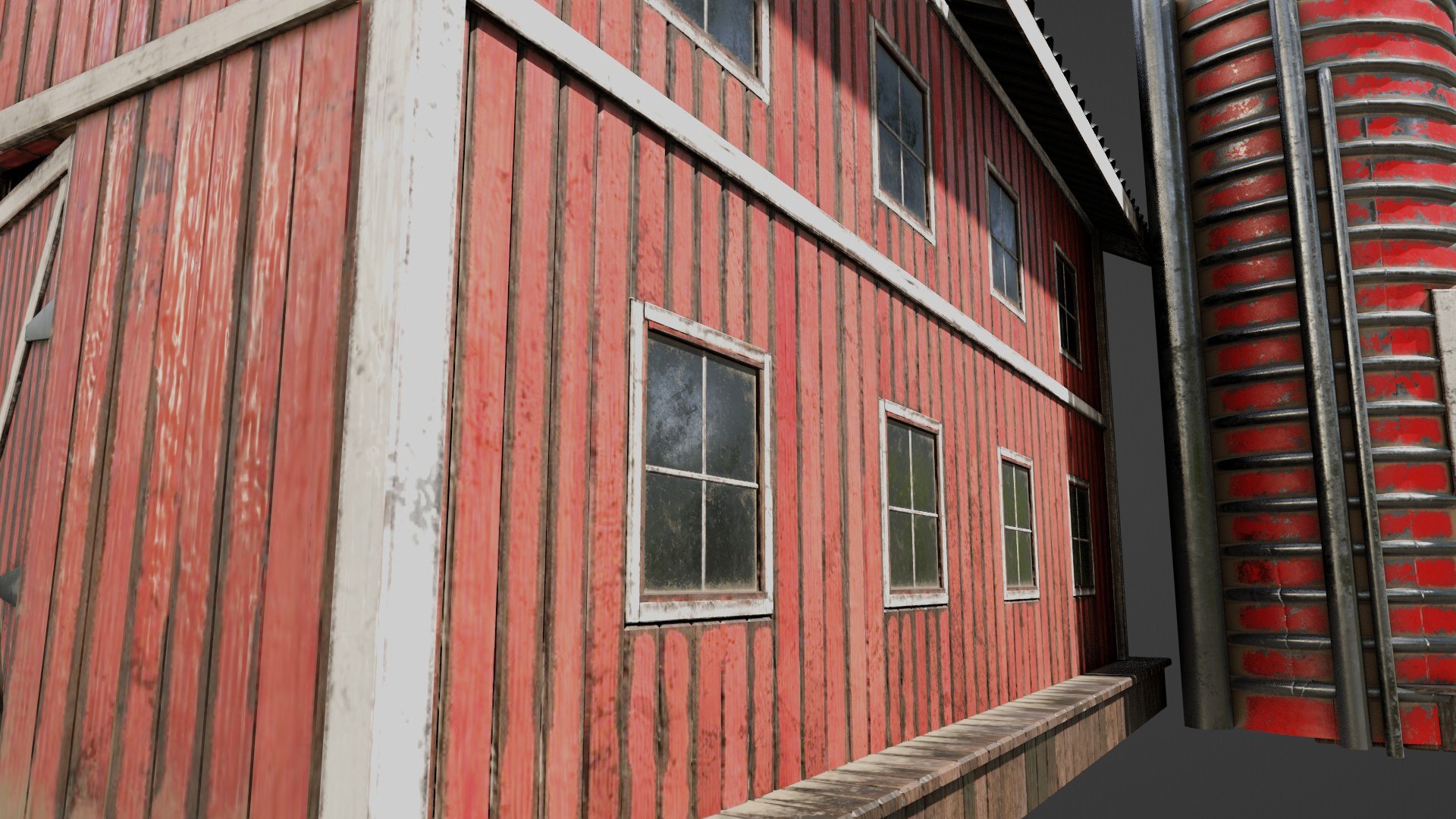 Western Style Farm House Red Barn With 4k Pbr Textures 3D Model ...