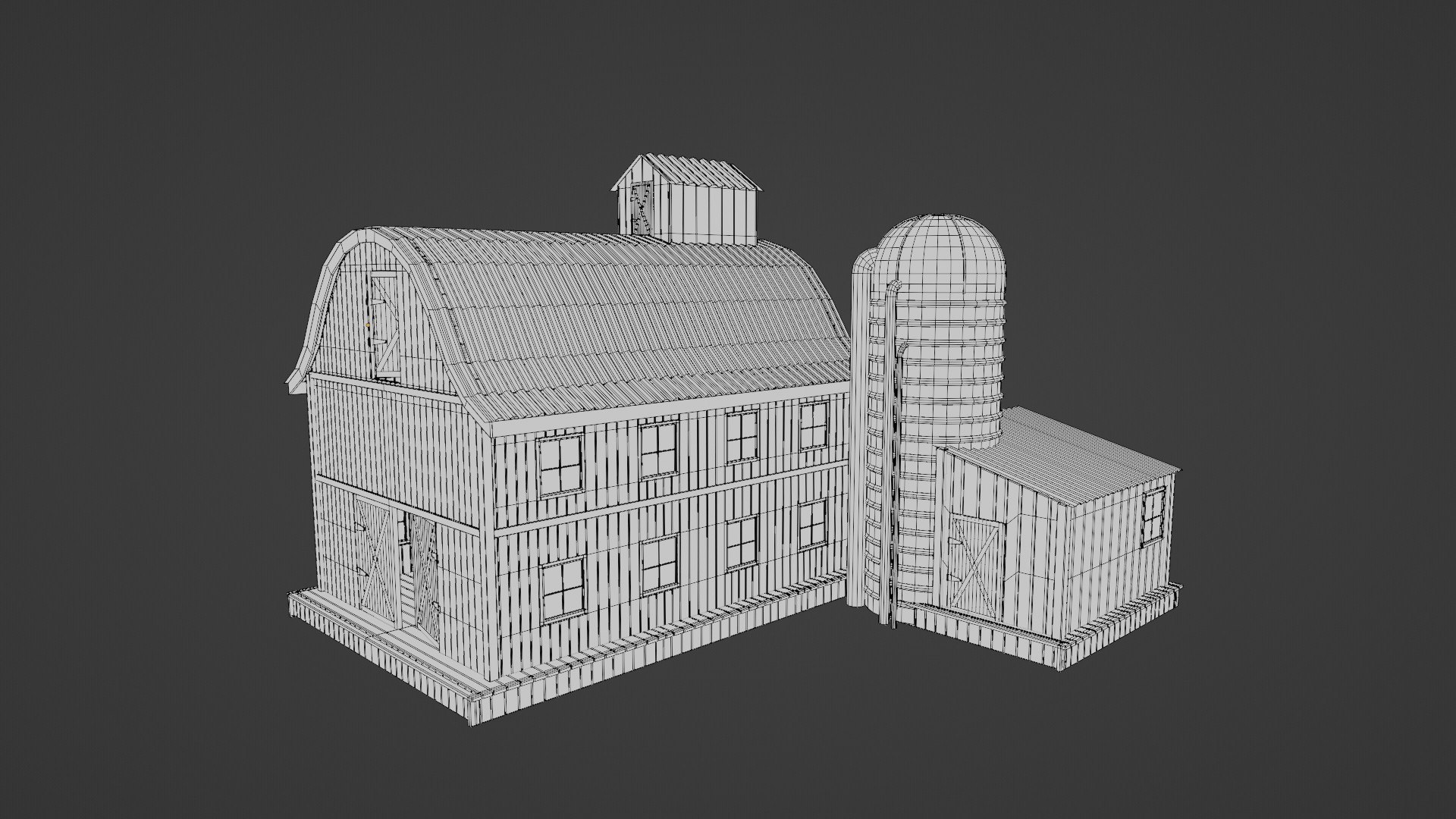 Western Style Farm House Red Barn With 4k Pbr Textures 3D Model ...