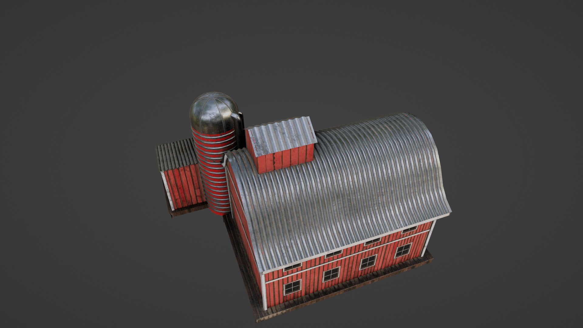 Western Style Farm House Red Barn With 4k Pbr Textures 3D Model ...