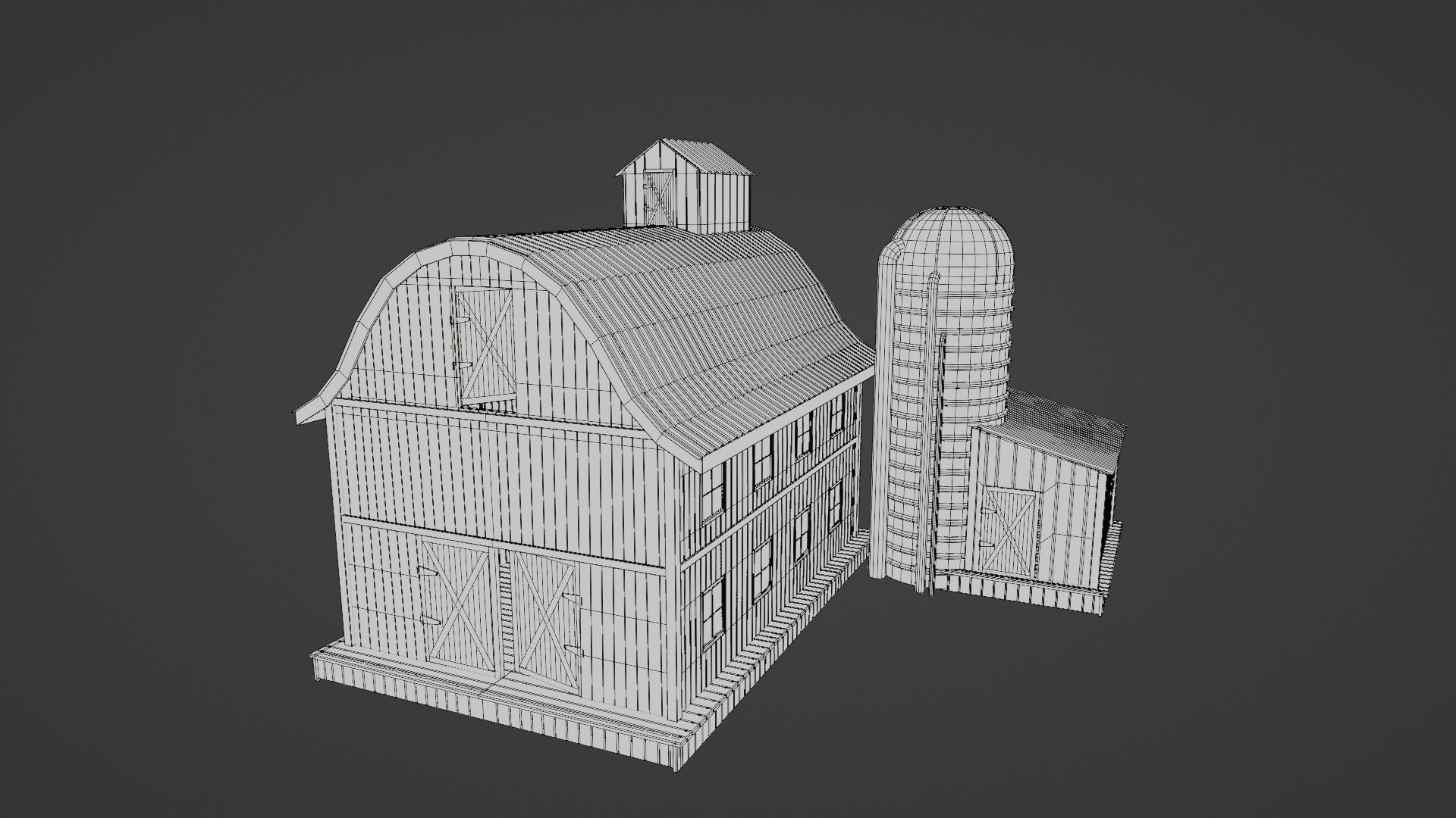 Western Style Farm House Red Barn With 4k Pbr Textures 3D Model ...