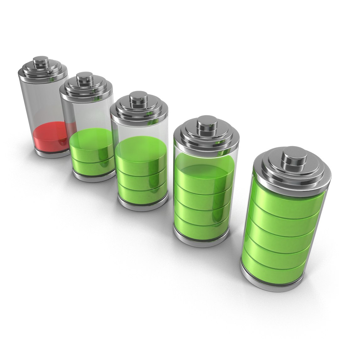 3d Model Of Cell Phone Battery Icons