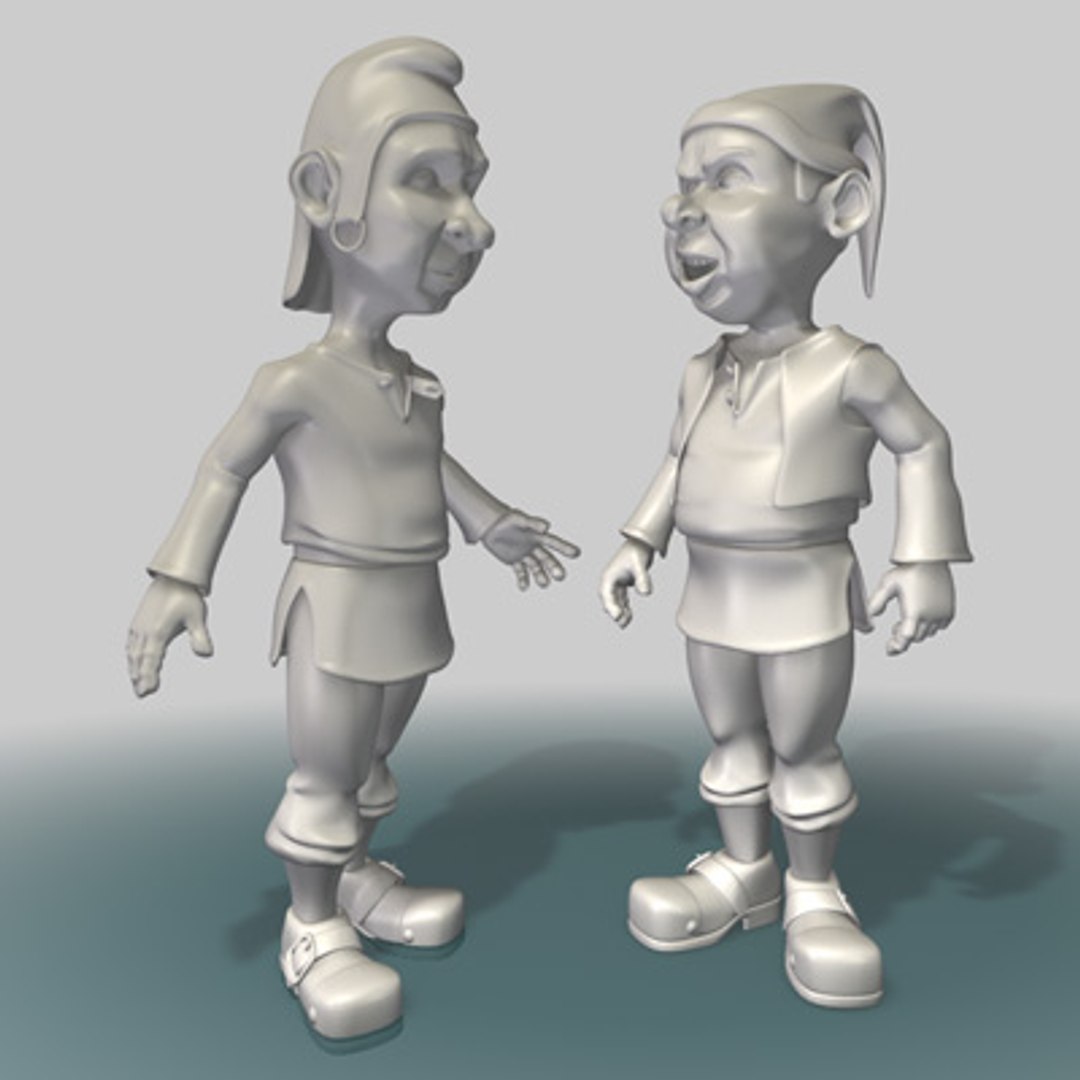 3d Gnomes Lute Animation Model