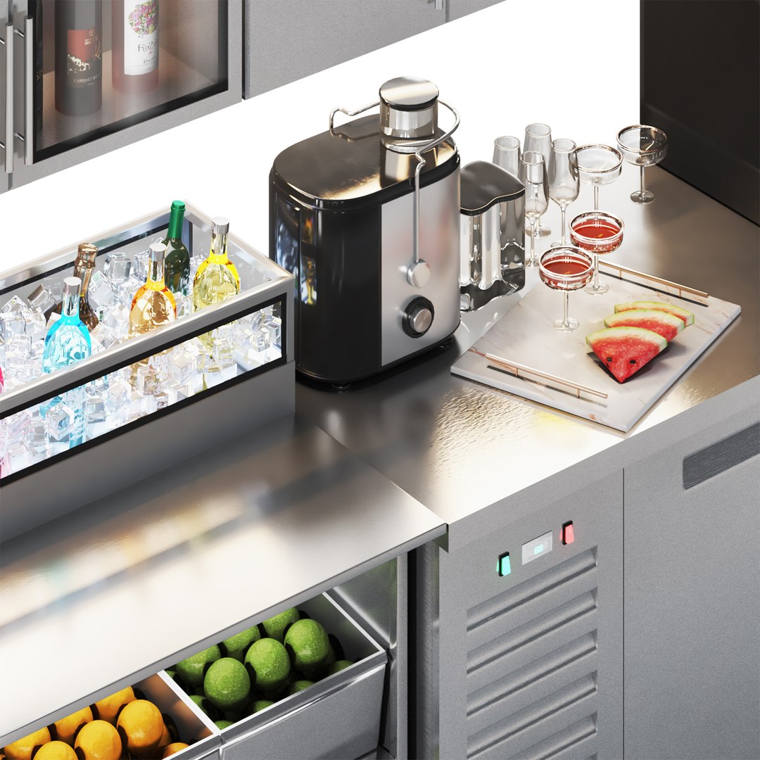 Cocktailbar Workstation Cafe Bar Equipment 3D Model - TurboSquid 2116953