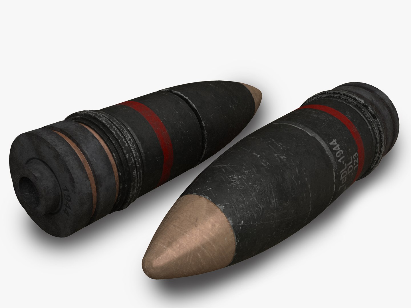 3d Artillery Projectile Model