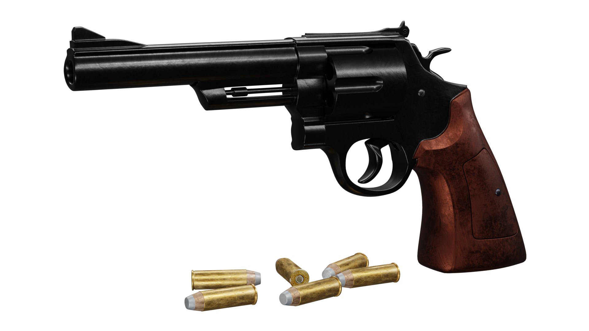 Revolver Gun With Bullets - 2 Colors Black And Silver Model ...