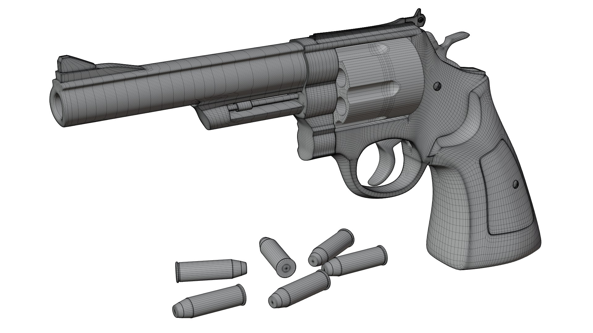 Revolver Gun With Bullets - 2 Colors Black And Silver Model ...