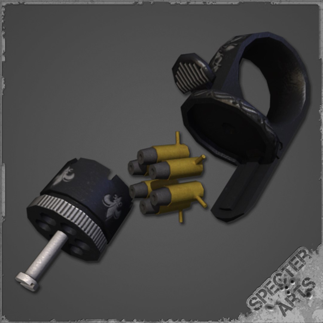 Ring Revolver Pistol 3d Model